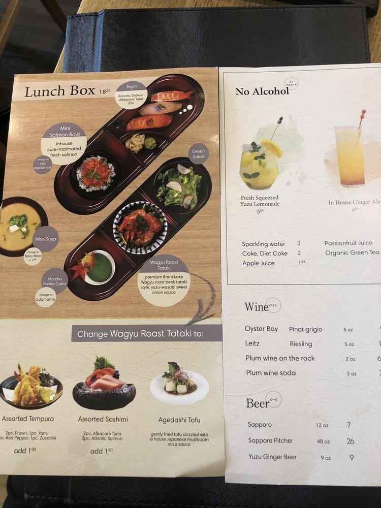 Menu at Big Catch Sushi Bar, Calgary