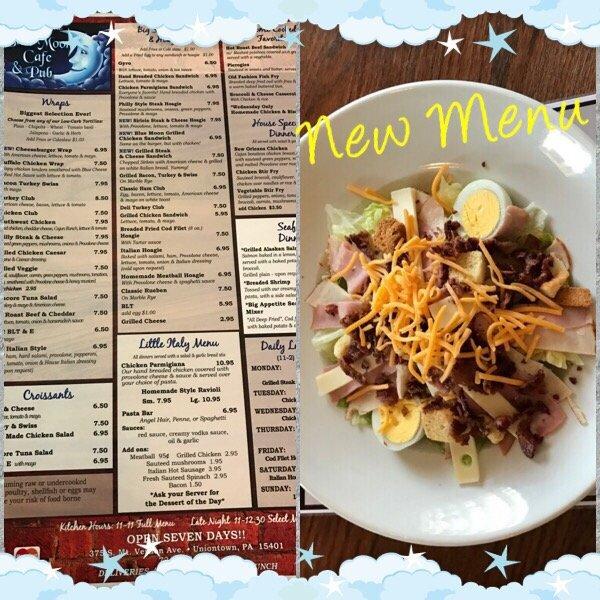 Menu at Blue Moon Cafe, Uniontown