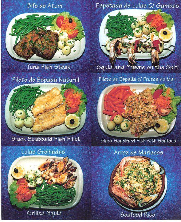 Menu at Barra Azul, Funchal