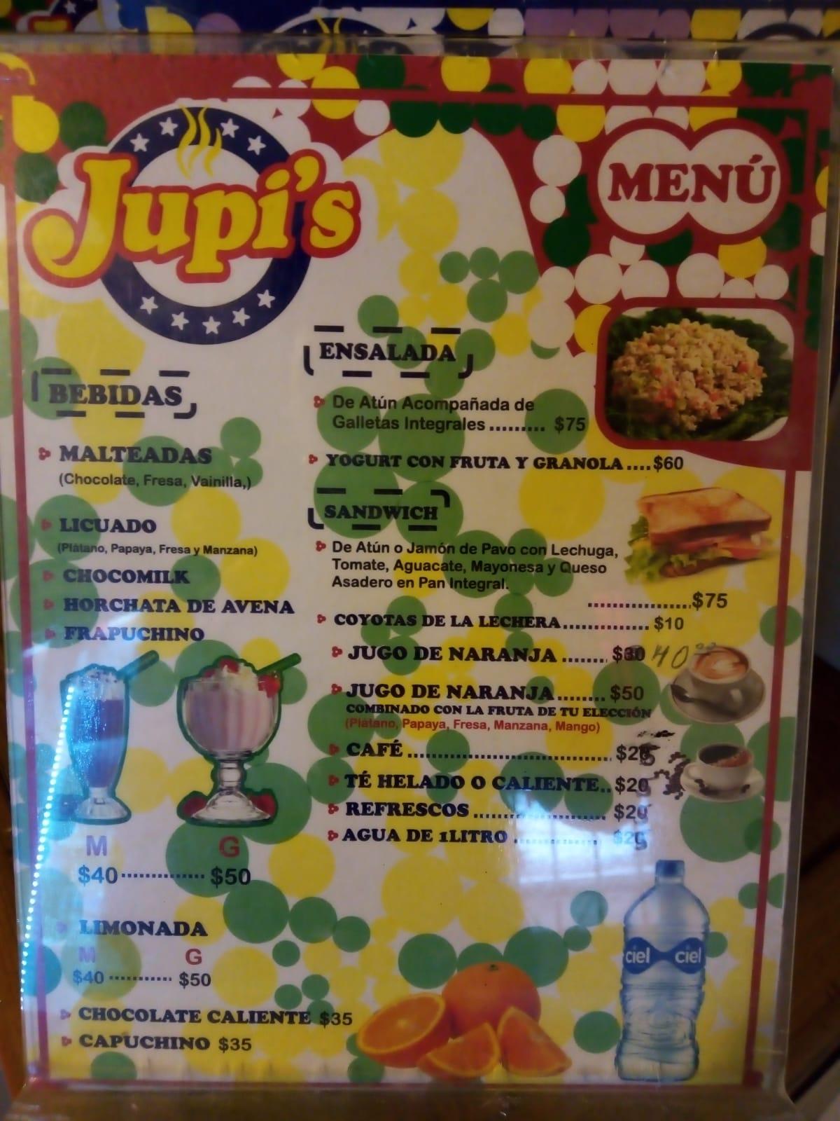 Menu at Jupi's Agencia y Cafetería - Visa/Pasaporte, Hermosillo
