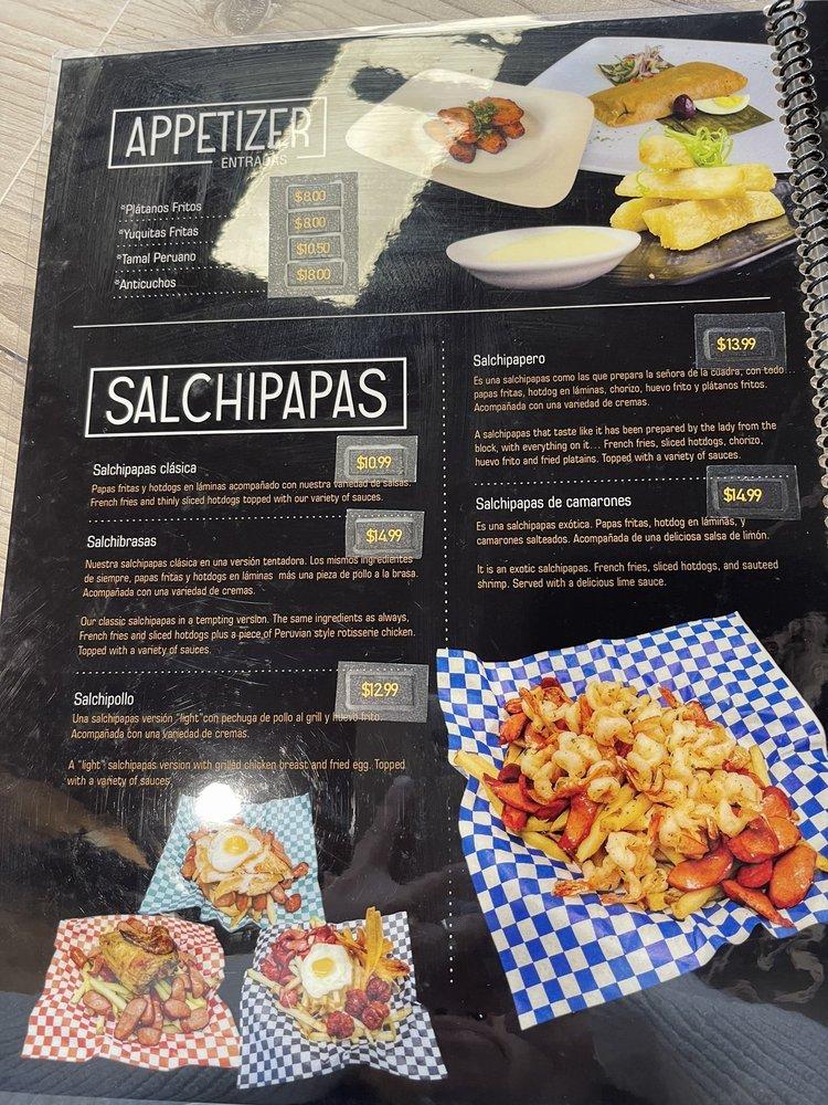 Menu at Las Brasas Peruvian Fusion restaurant, East Los Angeles