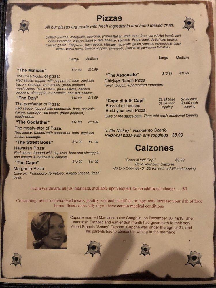 Menu at Lil Capone's Bar and Grill, Florence