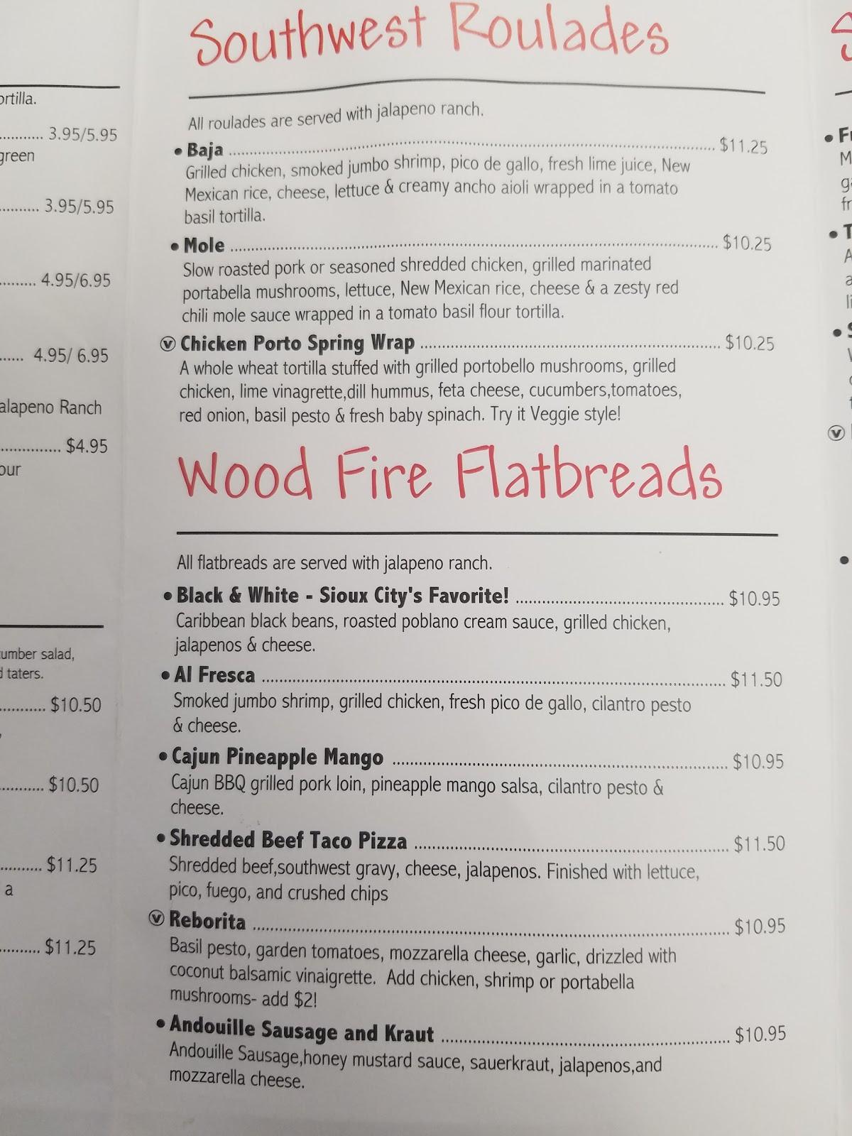 Menu at Rebos pub & bar, Sioux City