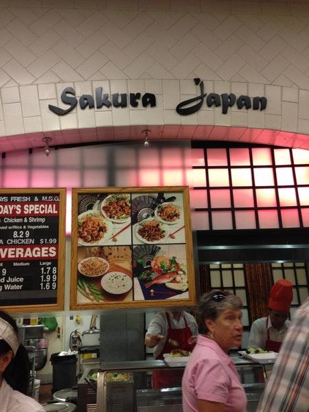 Menu at Sakura Japan fast food, Washington