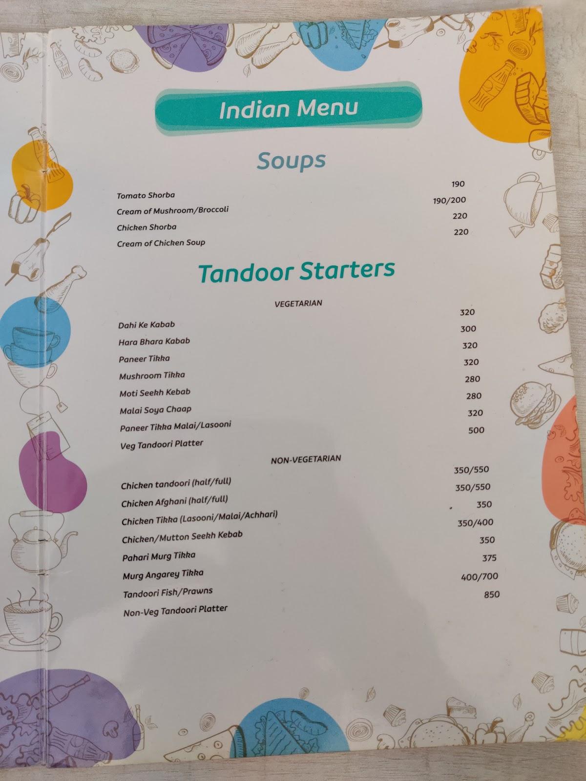 Menu at YMCA Canteen & Hostel, New Delhi