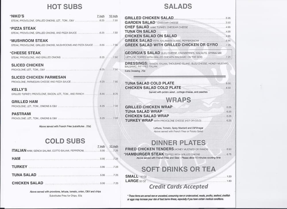 Menu at Niko's Grill restaurant, Charlotte, Airport Center Pkwy