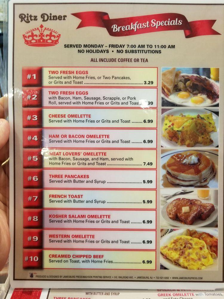 Menu at RITZ Diner restaurant, Philadelphia