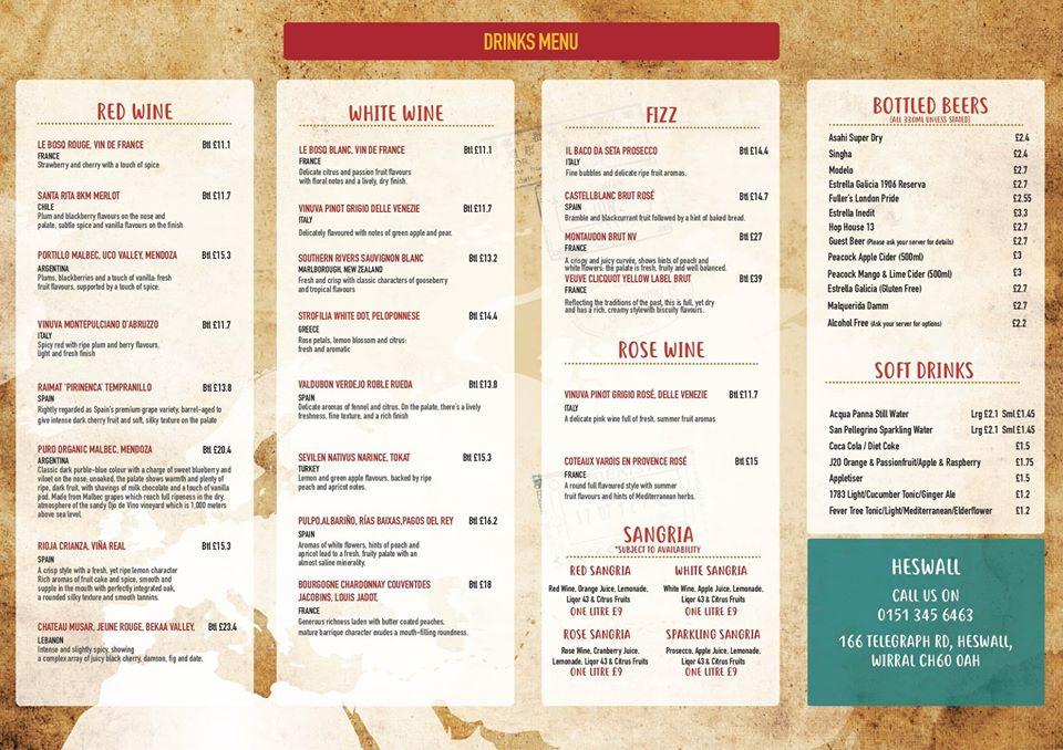 Menu at Silk Rd Restaurant Heswall, Heswall
