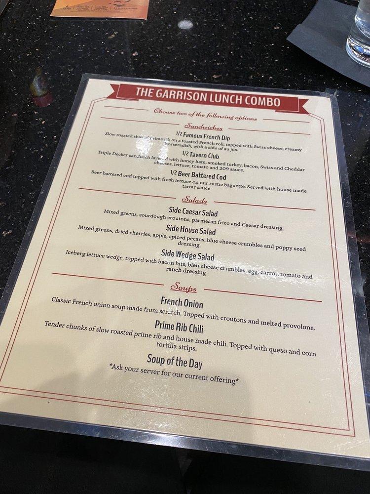 Menu at The Garrison pub & bar, Fremont