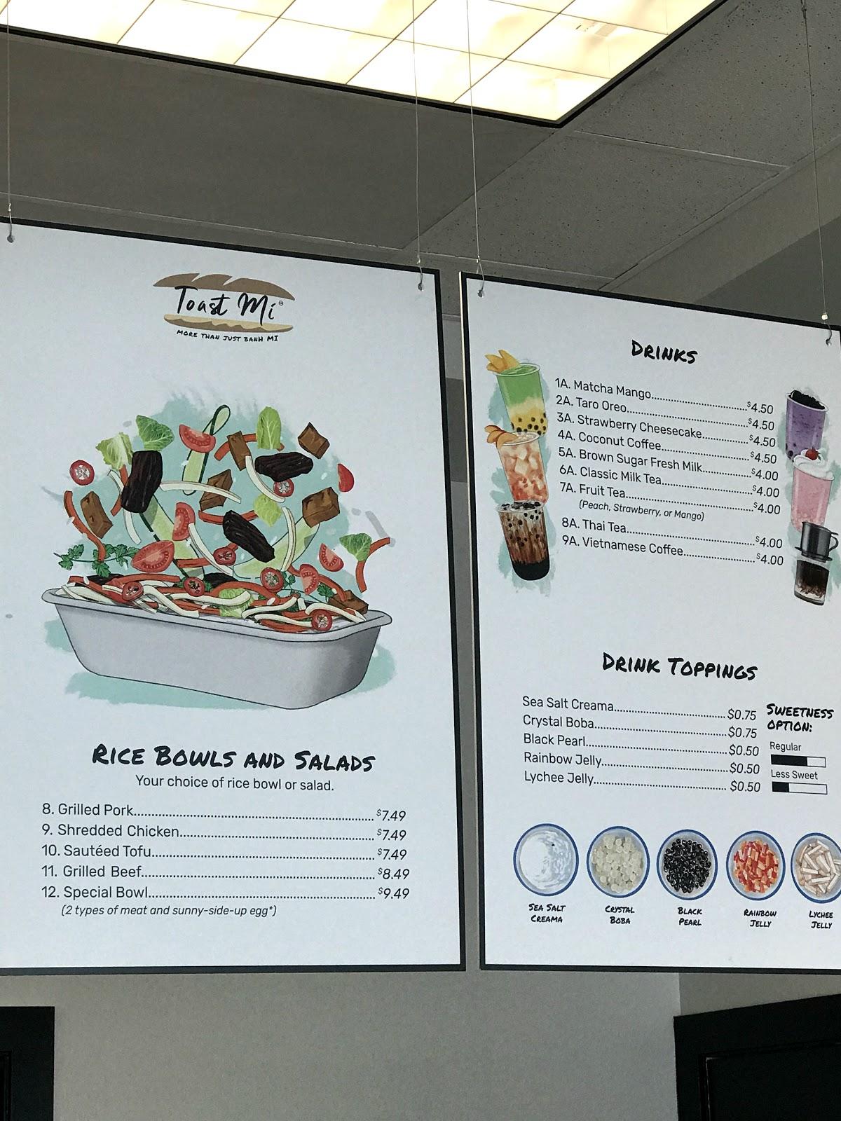 Menu at Toast Mi Tacoma restaurant, Tacoma