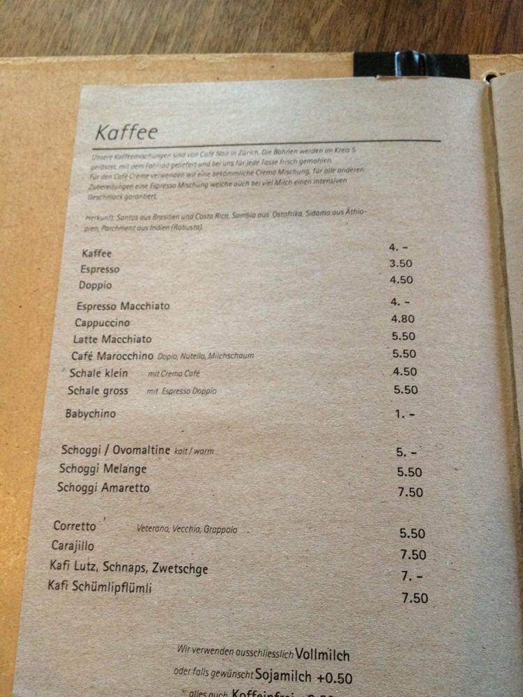 Menu at Kafi für Dich, Zürich