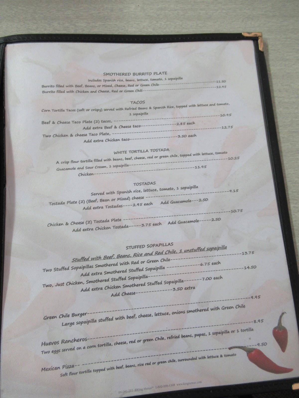Menu at La Cocina Café restaurant, Raton