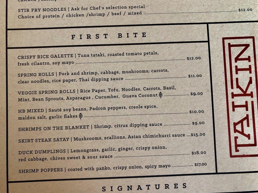Menu at Taikin Asian Cuisine restaurant, Doral