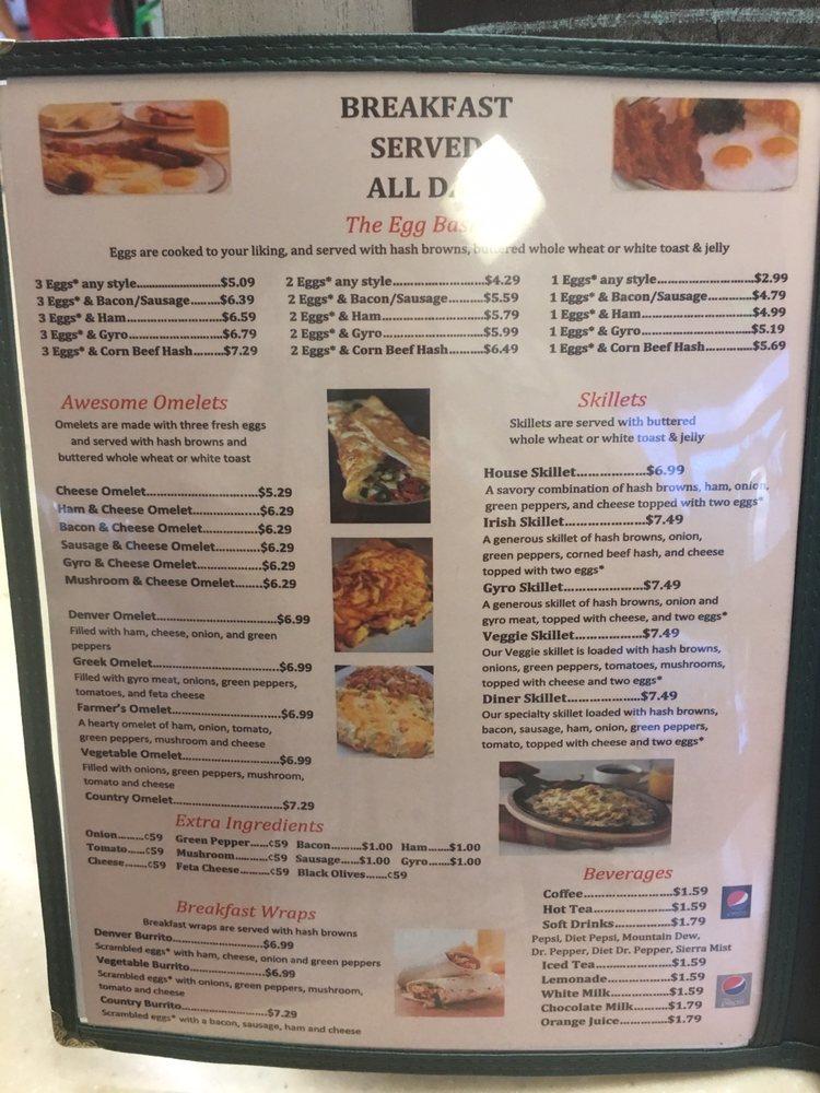 Menu at Edinburgh Diner restaurant, Edinburgh