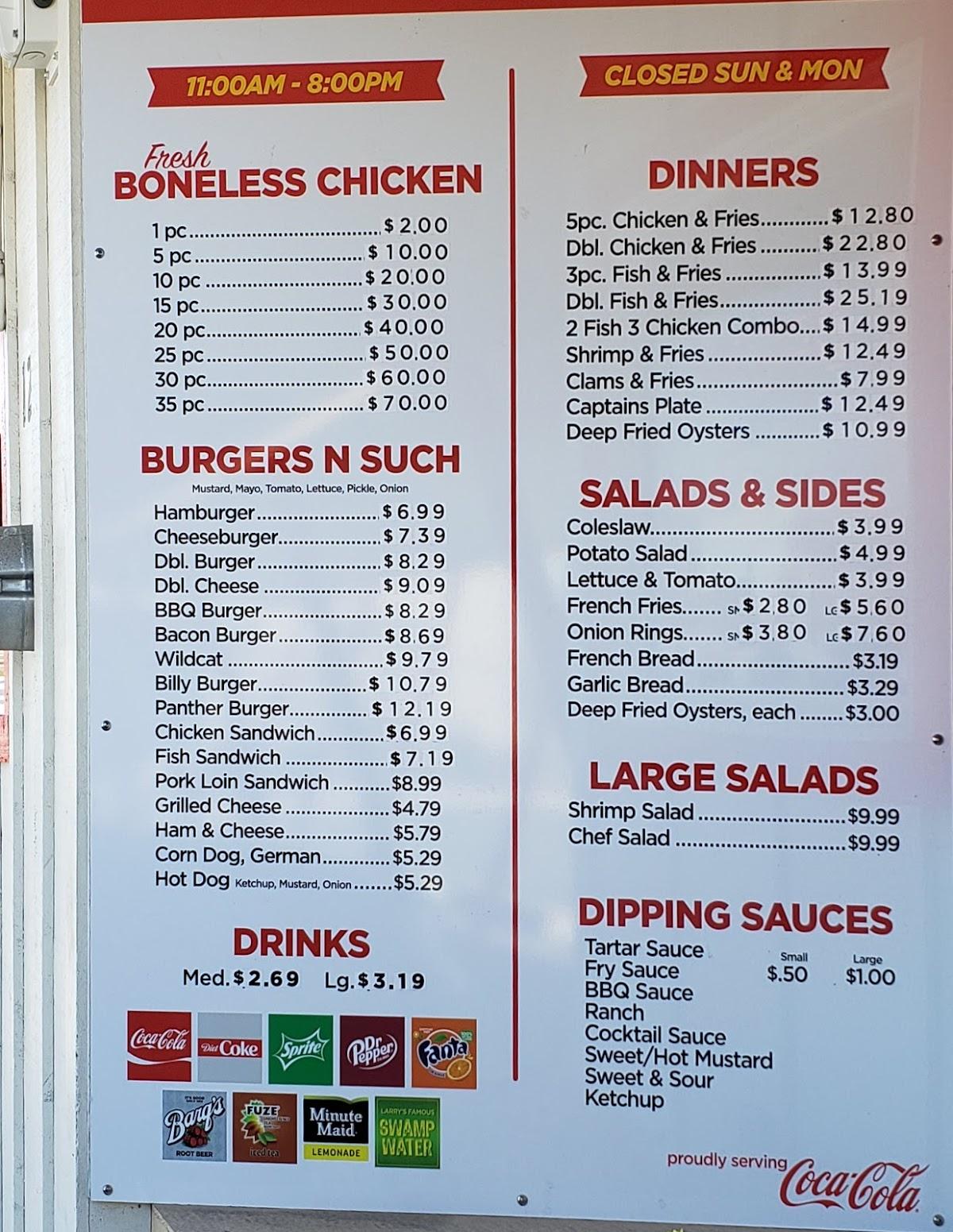 Menu at Larry's Drive In fast food, East Wenatchee