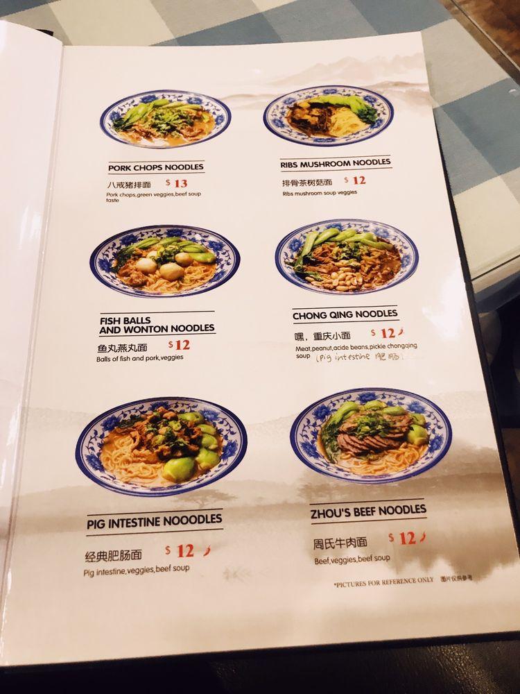 Menu at Meet Noodles restaurant, Nashville