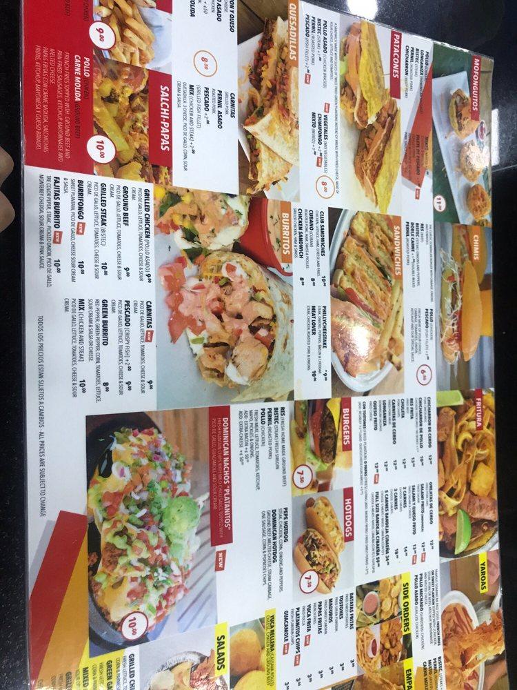 Menu at Rico Chimi Atlantic Ave. fast food, New York City, 80-01 ...