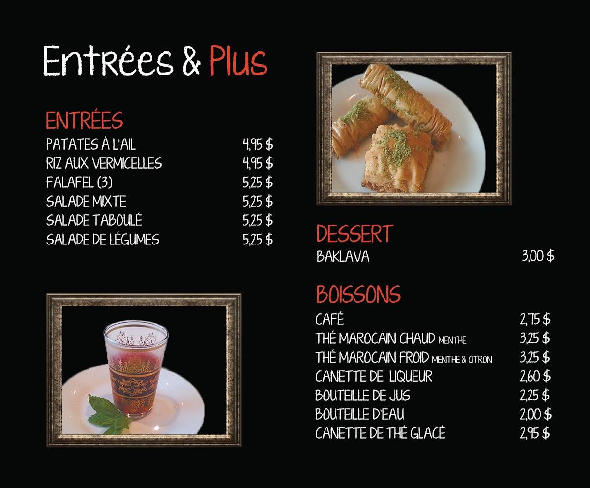 Menu au CASA TAOUK restaurant, Victoriaville