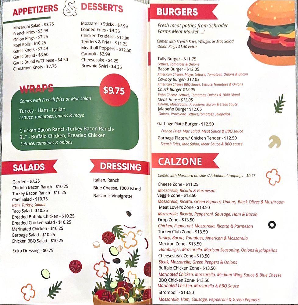 Menu at Italian Kitchen pizzeria, Ovid