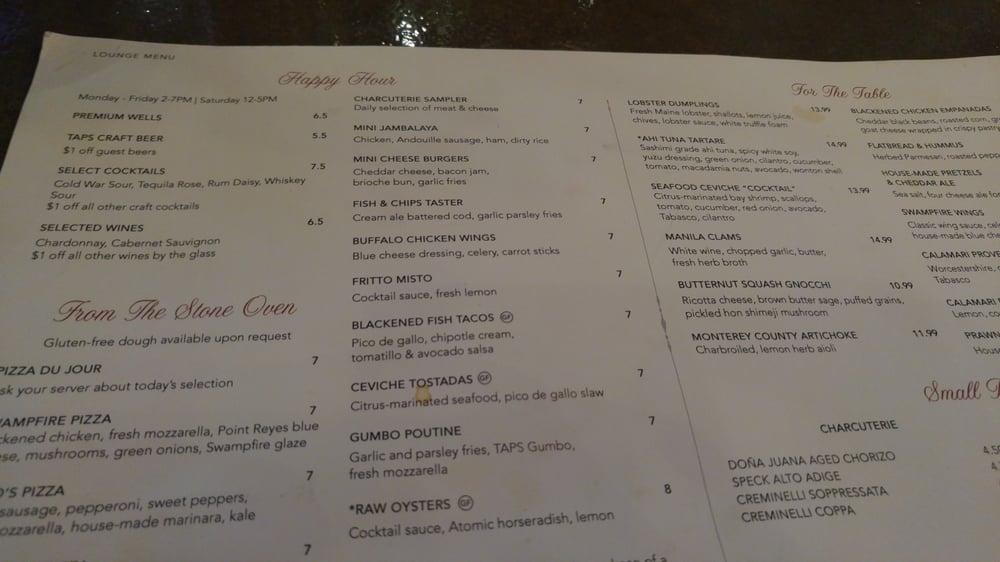 Menu at TAPS Fish House & Brewery restaurant, Brea