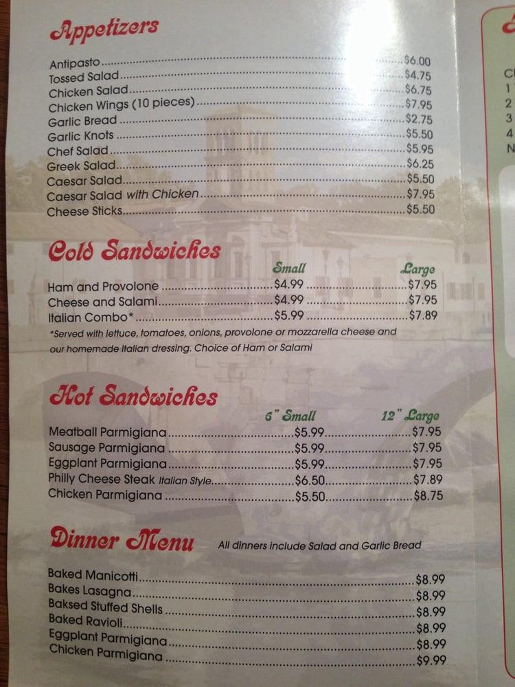 Menu at Acropolis Pizza Restaurant, Arden