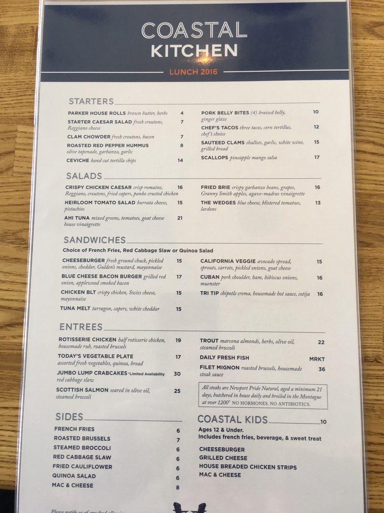 Menu at Coastal Kitchen pub & bar, Dana Point