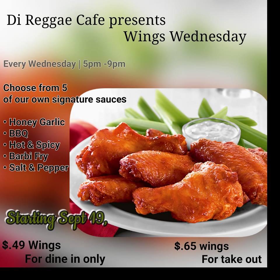 Menu at Di Reggae Cafe, Surrey