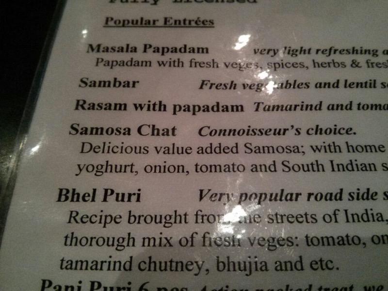 Menu at Joshi Indian Restaurant Mt Eden, Auckland