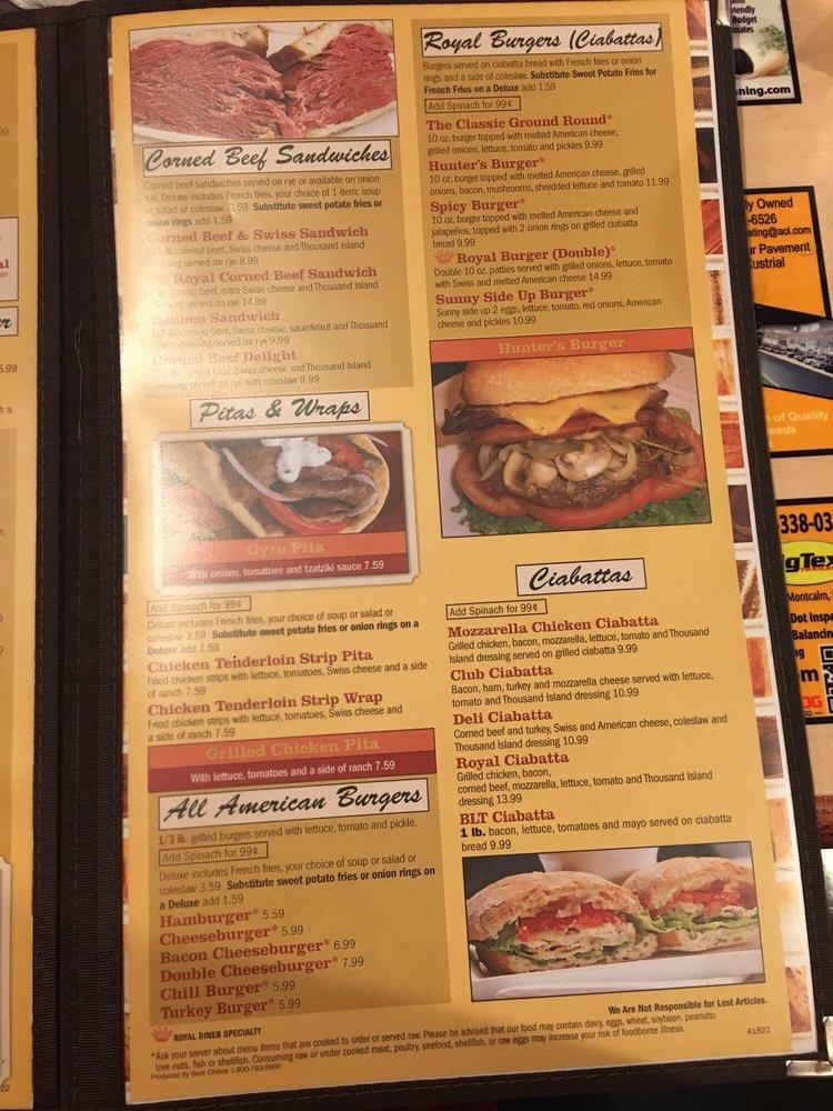Menu at The Clarkston Royal Diner restaurant, Clarkston