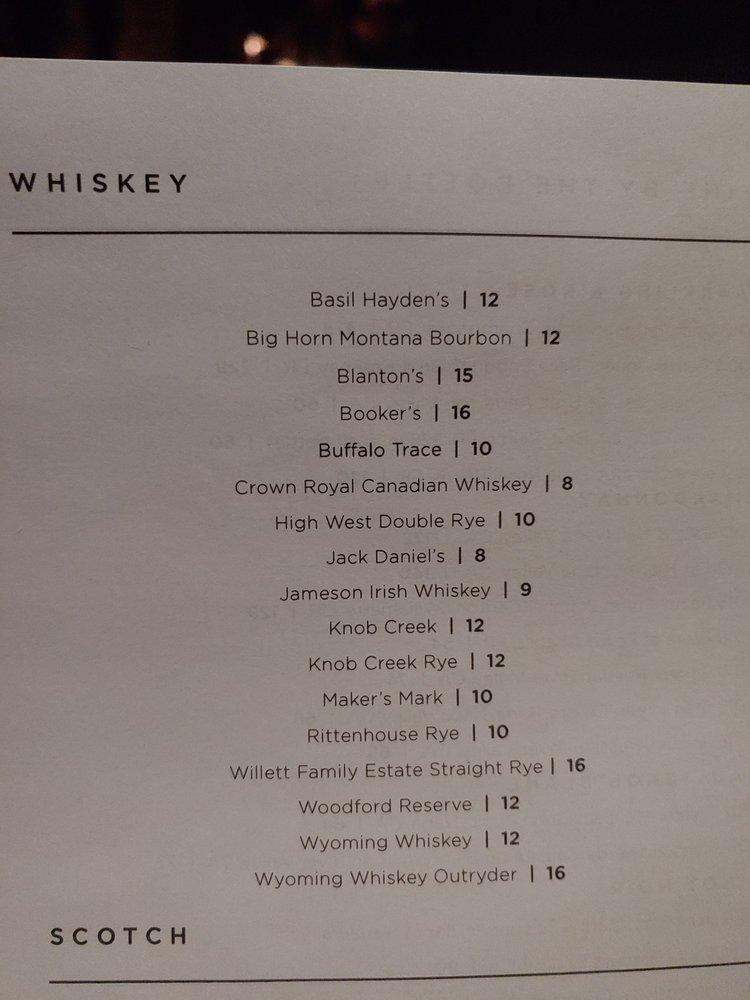 Menu at The White Buffalo Club, Jackson