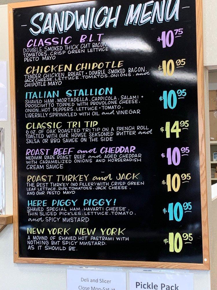 Menu at Woody's Butcher Block restaurant, Santa Maria