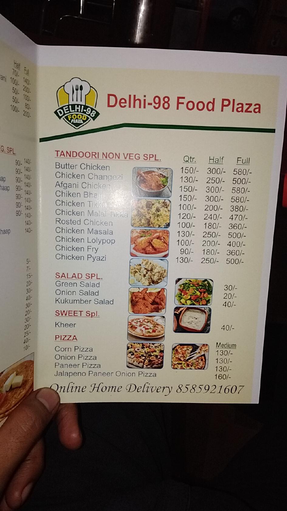 Menu at Delhi 98 Food Plaza, Ghaziabad