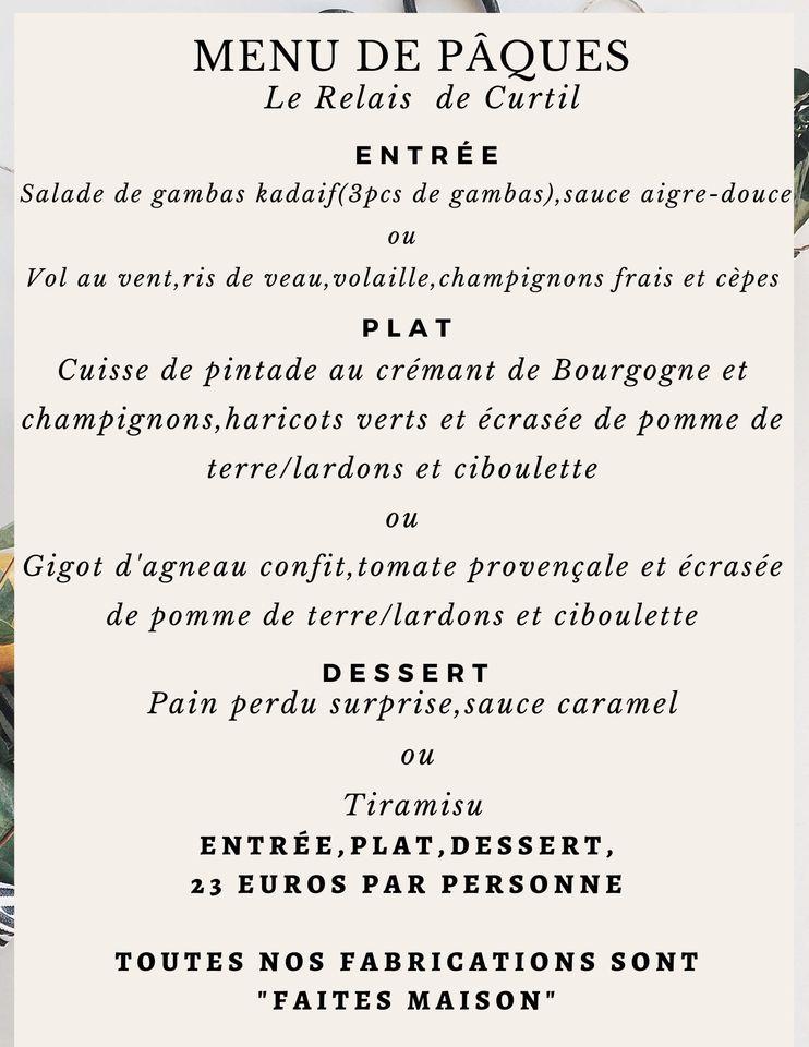 Menu au Le Relais de Curtil restaurant, Curtil-sous-Burnand