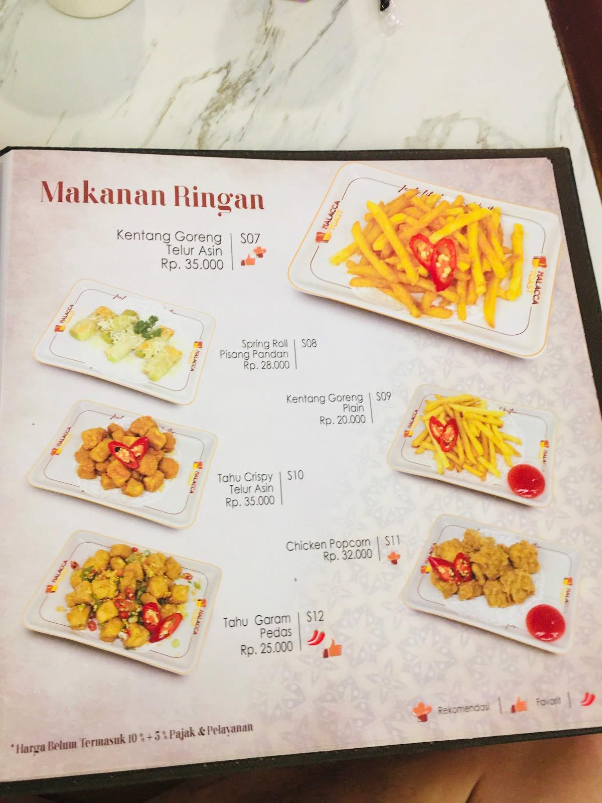 Carta del restaurante MALACCA TOAST CORNER GADING SERPONG, Curug Sangereng