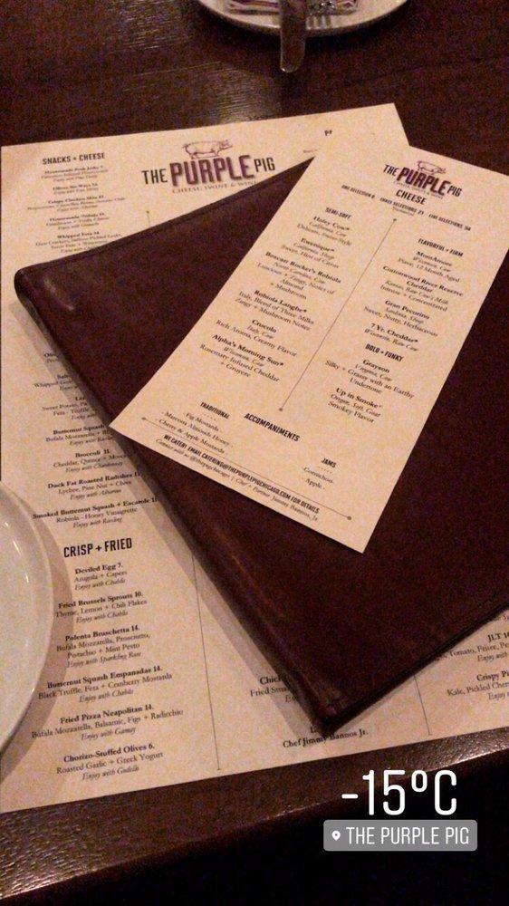 Menu at The Purple Pig Restaurant, Chicago, 444 Michigan Ave