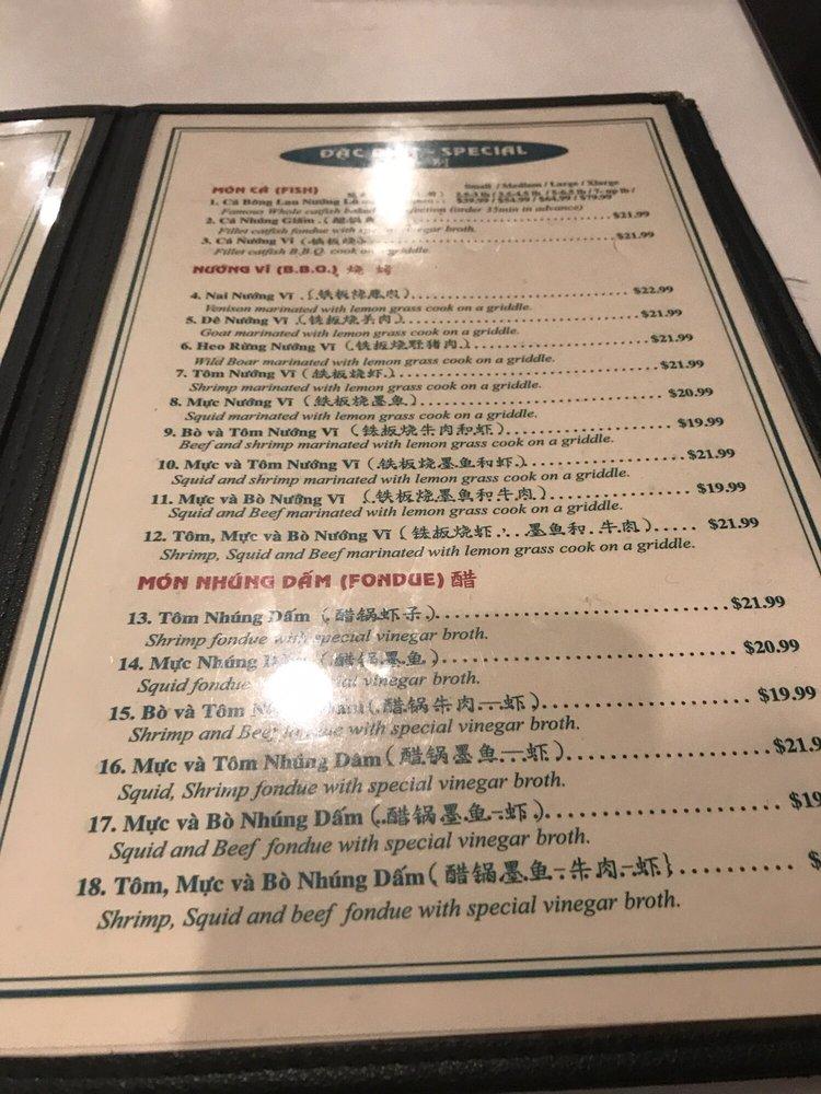 Menu at Thien An Bo 7 Mon restaurant, Rosemead
