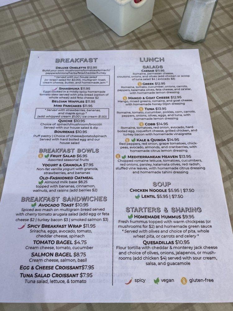 Menu at Cafe Angelique, Tenafly, 1 Piermont Rd