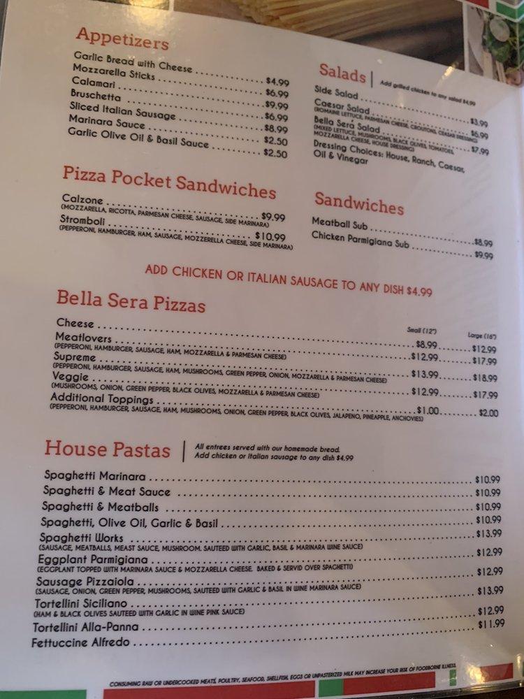 Menu at Calabria Italian Restaurant, Nebraska City