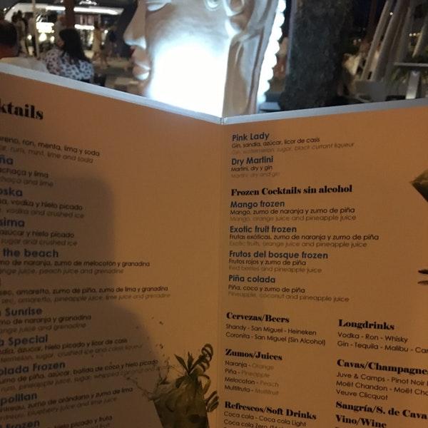 Menu at White Buddha pub & bar, Ibiza