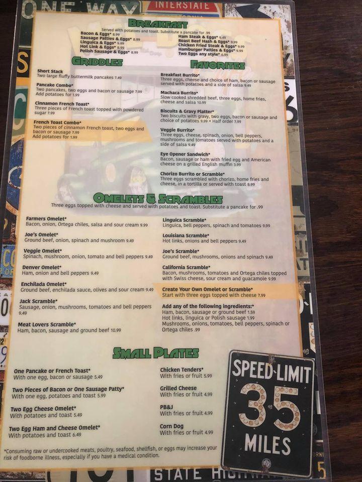 Menu at Mel Dog's Cafe, Elk Grove