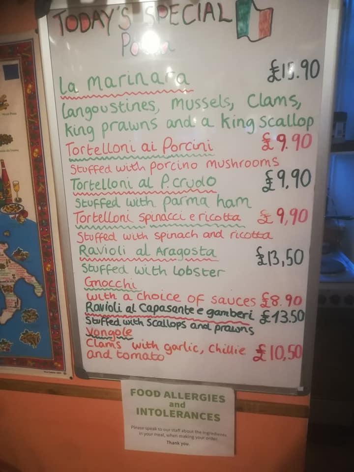 Menu at Pasta Plus restaurant, Aberdeen