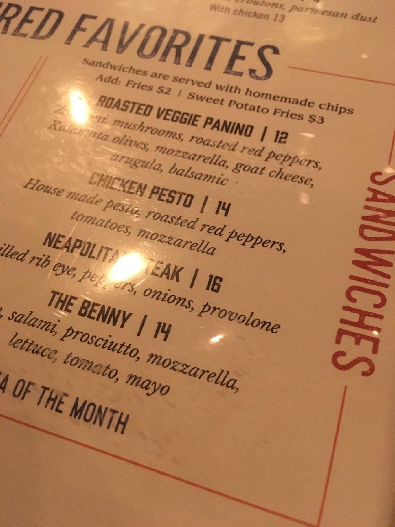 Menu at Mattone Restaurant and Bar, La Grange Park