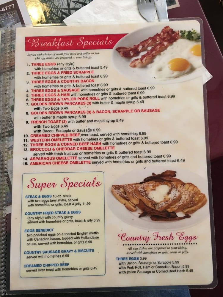 Menu at Salem Oak Diner fast food, Salem, 113 W Broadway