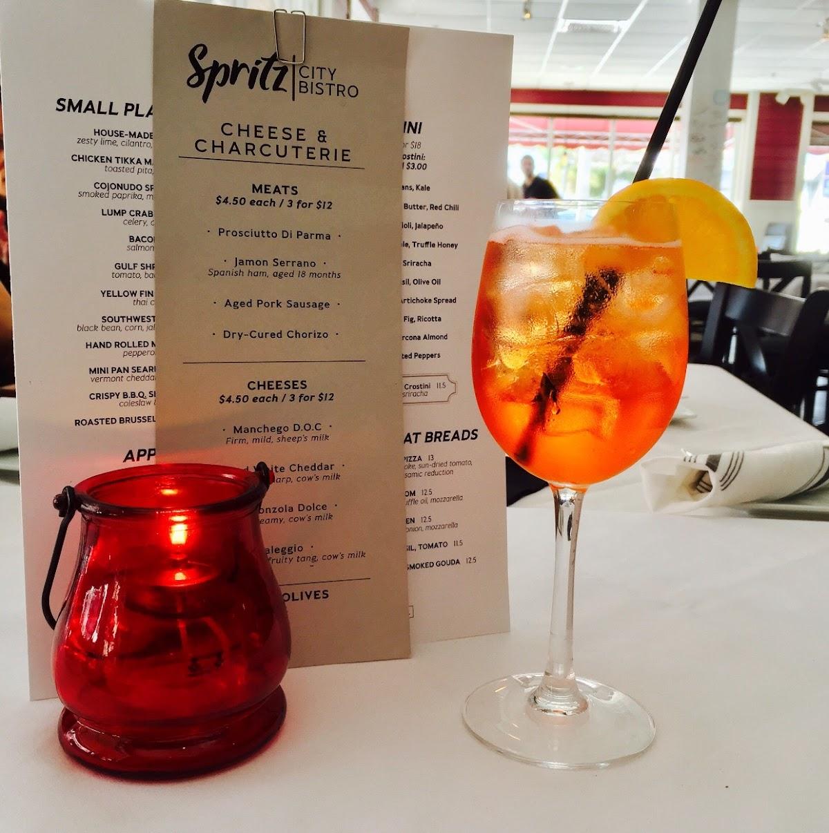 Menu at Spritz City Bistro restaurant, Stuart