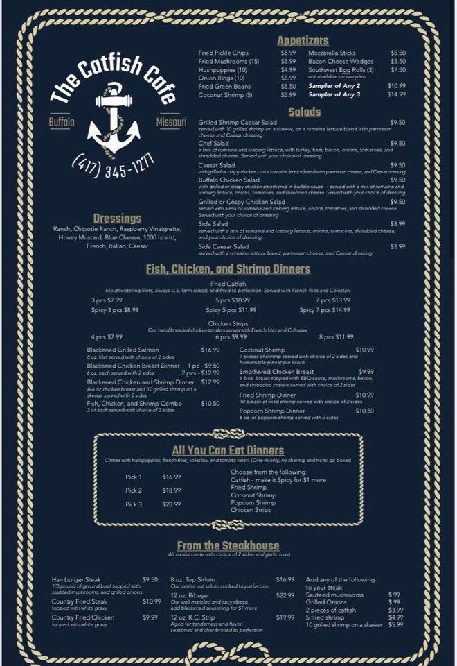 Menu at The Catfish Cafe, Buffalo