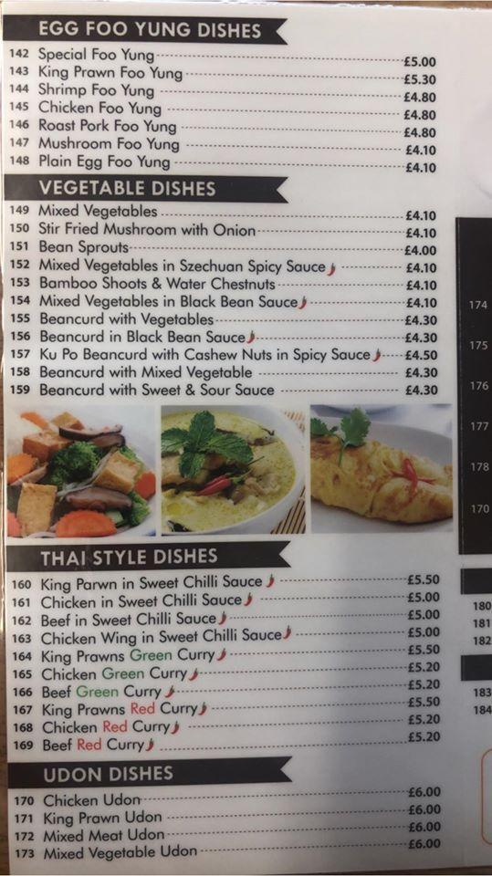 Menu at THE HOME CHINESE TAKEAWAY restaurant, Poole