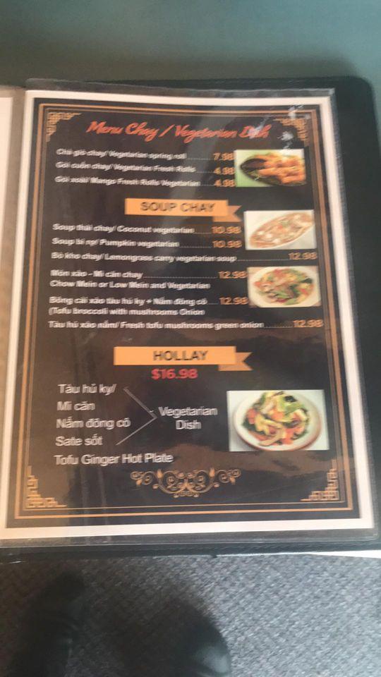 Menu at Thai Garden Family Restaurant, Regina