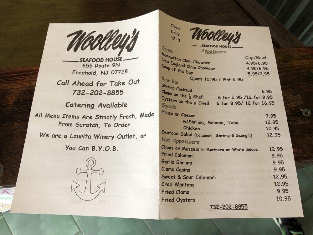 Menu at Woolley's Fish Market and Seafood House restaurant, Freehold ...