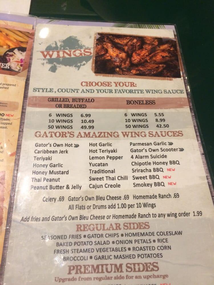 Menu at Gator's Dockside South Downtown (SODO) restaurant, Orlando, 45 ...