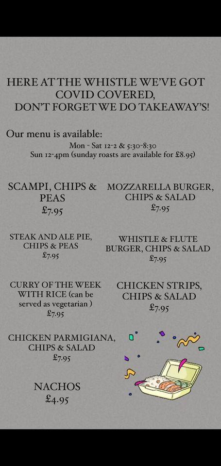 Menu at Whistle & Flute pub & bar, Barnetby Le Wold